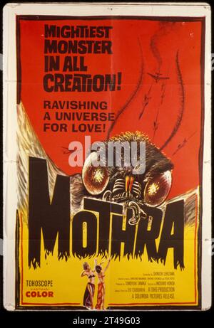 Japanese movie poster for Mothra (1961) Horror, Sci-fi, Monster Stock Photo - Alamy