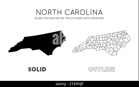 North Carolina map. Borders of North Carolina for your infographic ...