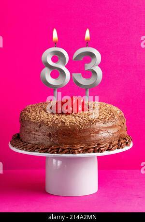 Birthday candle number 83 - Vertical anniversary card with green ...