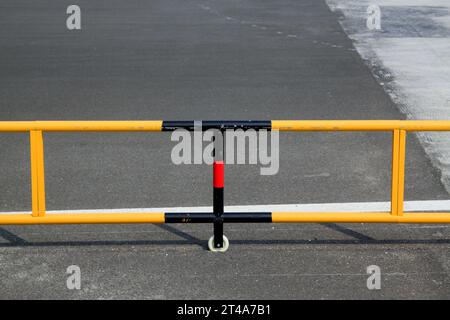 Metal isolation rail transportation, closeup of photo Stock Photo - Alamy