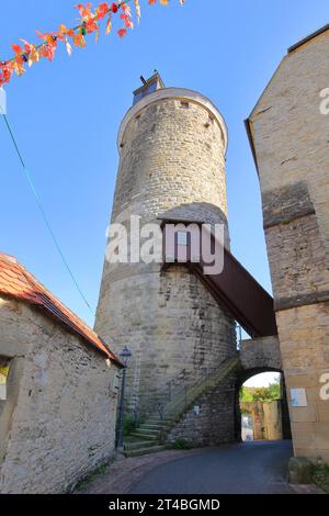 Upper castle with historic Schochenturm tower built in 1220 and stone ...