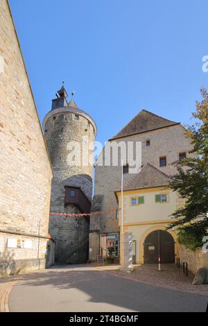 Historic Schochenturm built in 1220 and gable of Steinhaus, Obere Burg ...