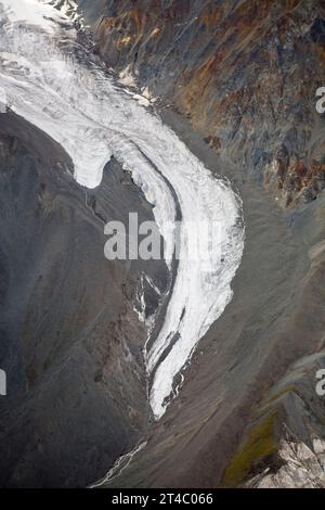 Ariel view of glacier in the Wrangell-St. Elias National Park, Alaska ...
