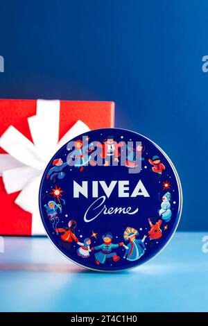 Moscow. Russia. October 4, 2020. A female cleaning service worker ...