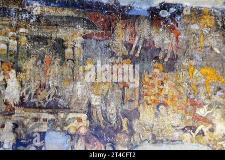 Cave No 17. Simhala Jataka: One of the narrative scene from Simhala ...
