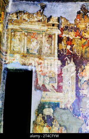 Cave No 17. Simhala Jataka: One of the narrative scene from Simhala ...