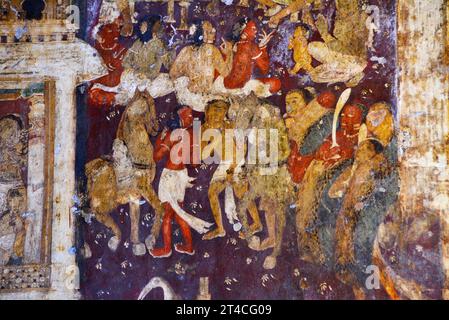 Cave No 17. Simhala Jataka: One of the narrative scene from Simhala ...