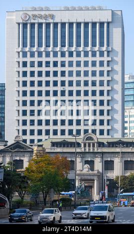 The overall view of the Bank of Korea (BOK) headquarters building in ...