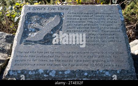 Tourist and visitor information plaques at Scott's View, a view point ...