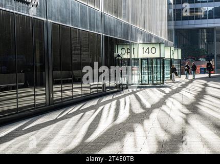 Office building entrance and plaza, 140 Broadway, New York City, New ...
