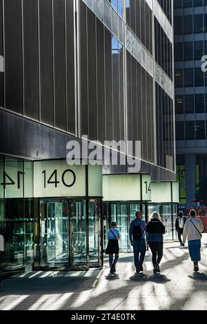 Office building entrance and plaza, 140 Broadway, New York City, New ...