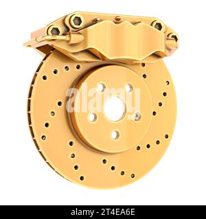 Car disc brake golden award concept. 3D rendering isolated on white ...