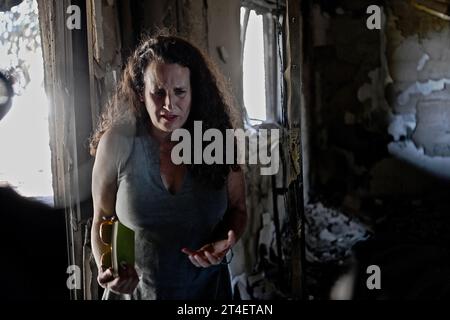 Nir Oz Kibbutz, Israel. 30th October, 2023. Survivor Hadas Kalderon in ...