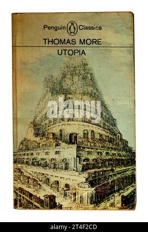 Utopia by Thomas More. Book cover on white background Stock Photo - Alamy