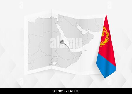 Eritrea Map Flag. Map of Eritrea with the Eritrean country banner. Vector Illustration Stock ...