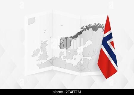 Norway map. gray country map and flag 3d illustration vector Stock ...