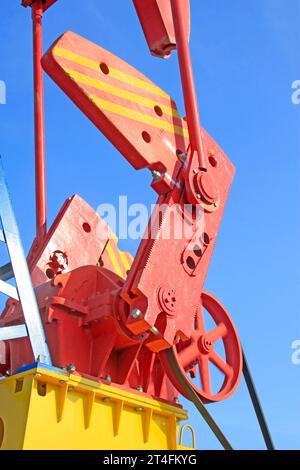 Balance parts of beam pumping unit, closeup of photo Stock Photo - Alamy