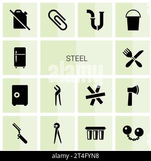 14 steel icons Royalty Free Vector Image Stock Vector Image & Art - Alamy