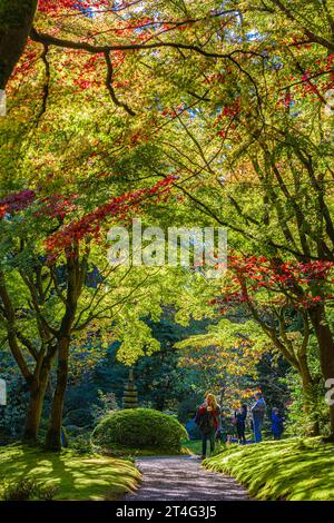 People enjoying the calm of Nitobe Japanese Gardens at UBC Vancouver ...