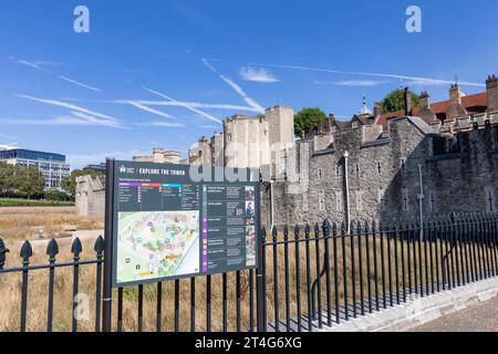 Tower of London perimeter walls and Tower of London explorer map and ...