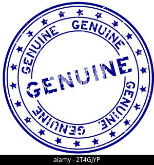 Grunge blue genuine word rubber seal stamp on white background Stock Vector Image & Art - Alamy