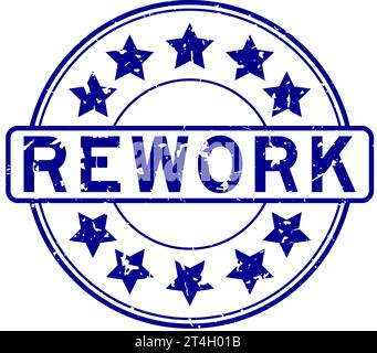 Grunge blue rework word rubber seal stamp on white background Stock Vector Image & Art - Alamy