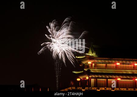 Luan State ancient city night scenery, China Stock Photo - Alamy