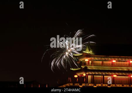 Luan State ancient city night scenery, China Stock Photo - Alamy