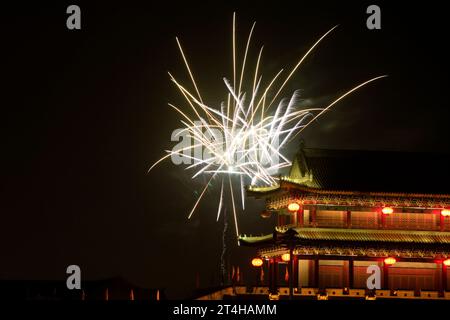 Luan State ancient city night scenery, China Stock Photo - Alamy