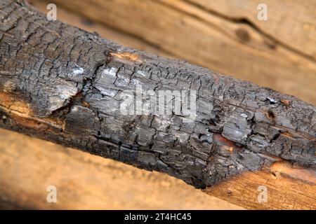 carbonized wood texture, closeup of photo Stock Photo - Alamy