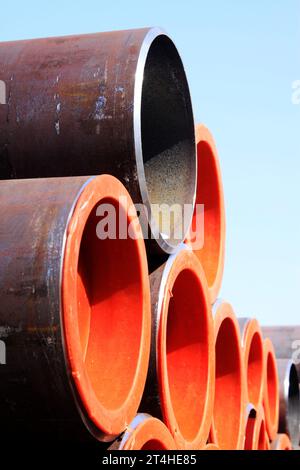 Steel pipe cross section features, closeup of photo Stock Photo - Alamy