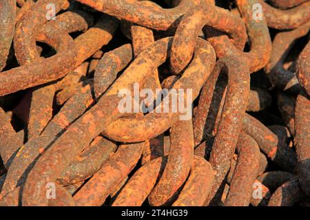 oxidize iron chains, closeup of photo Stock Photo - Alamy