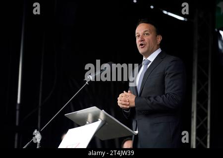 Taoiseach Leo Varadkar delivers a speech during the opening of the new ...