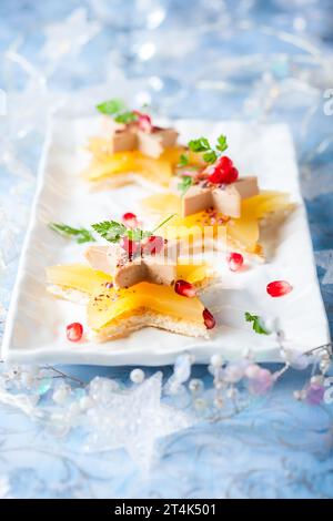 Delicious toasts with red caviar on the holiday table Stock Photo - Alamy