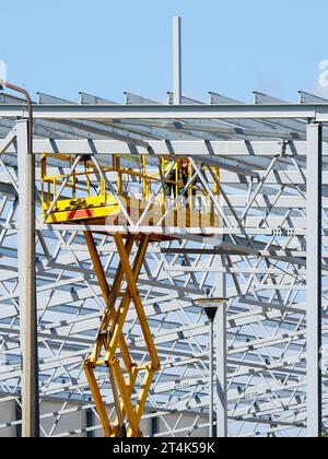 Complex large volume steel frame structure assembly using self ...