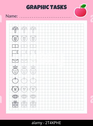 Tracing pattern lines worksheet for kindergarten, preschool and ...