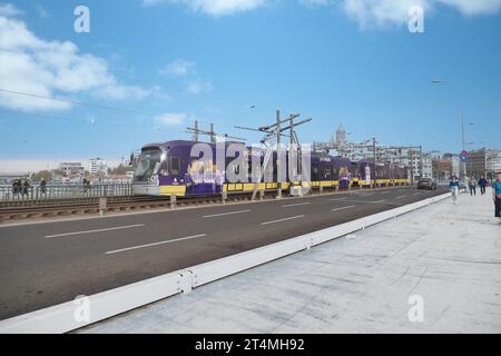 turkey istanbul 1 june 2023. Istanbul light train metro at a district ...