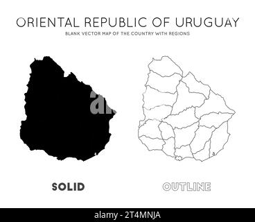 Uruguay map. Borders of Uruguay for your infographic. Vector country ...