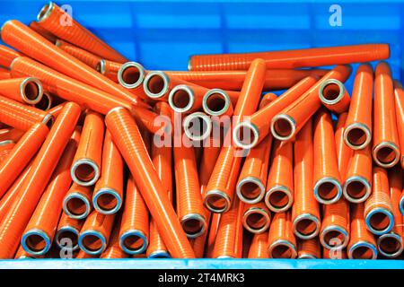 plastic material spindles rollers, closeup of photo Stock Photo - Alamy