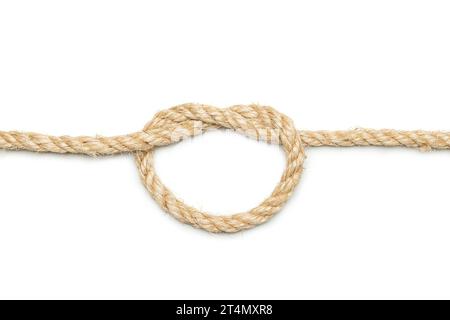 Coiled rope knot isolated over a white background Stock Photo - Alamy