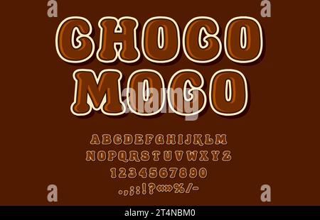 Chocolate font, type. Sweety typeface of vector alphabet letters and ...