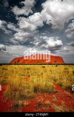 Outstanding Uluru in Central Australia under fascinating clouds Stock ...