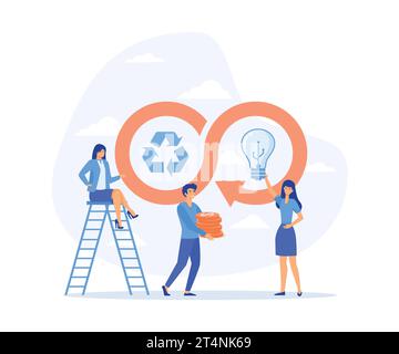 Energy efficient production concept. Modern factory integrating ...