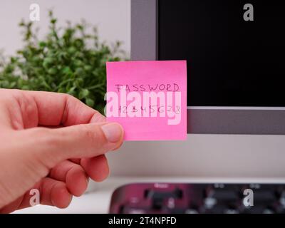My Password : 12345678 on sticky notes Stock Photo - Alamy