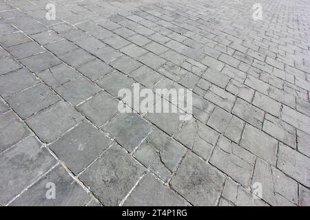 Gray brick build by laying bricks or stones on the ground Stock Photo ...