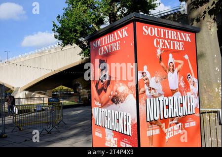 London, UK. Posters for 'Nutcracker' at the Tuff Nut Jazz Club in ...