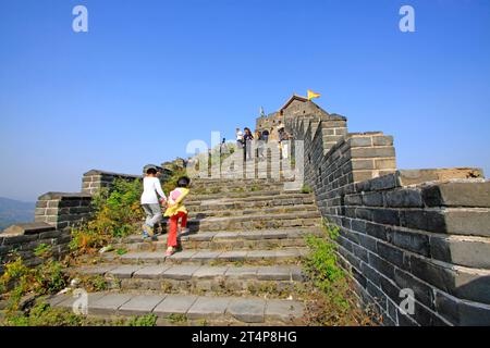 The Great Wall barbican and tourists Stock Photo - Alamy