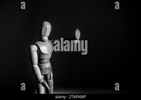 Wooden mannequin to learn how to draw the human body in a moving ...