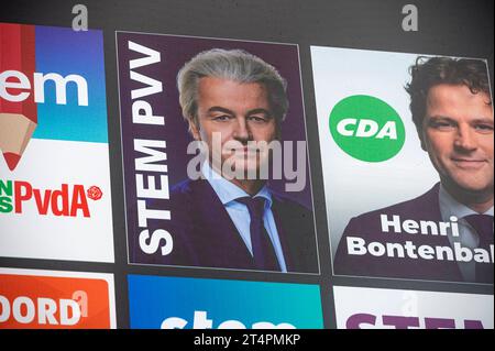 Poster of Geert Wilders, leader of the Party for Freedom, known as PVV ...