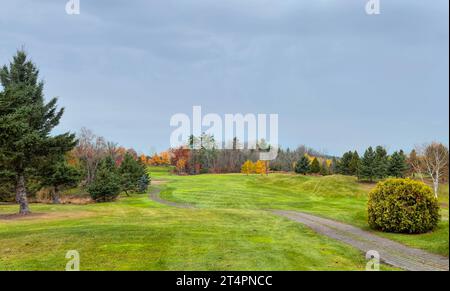A beautiful golf course on a cool cloudy autumn day in Canada Stock ...